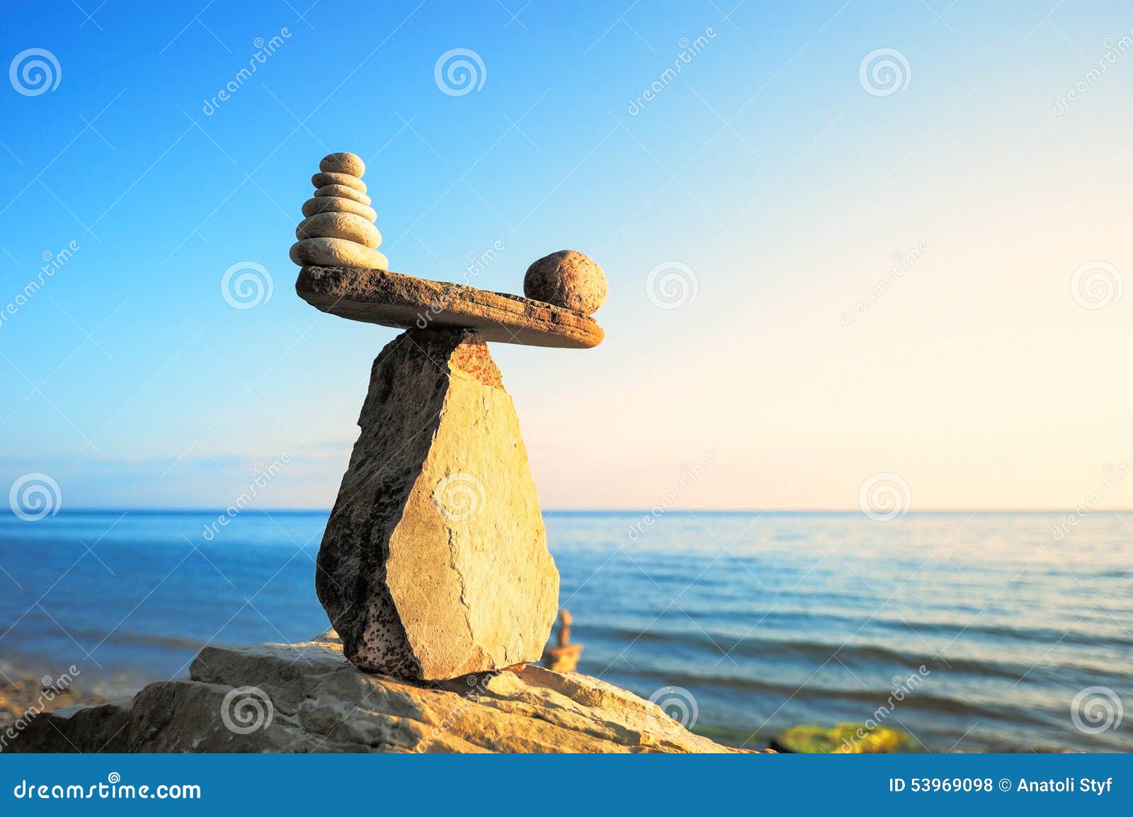 Zen at sea stock photo. Image of seashore, meditation - 53969098