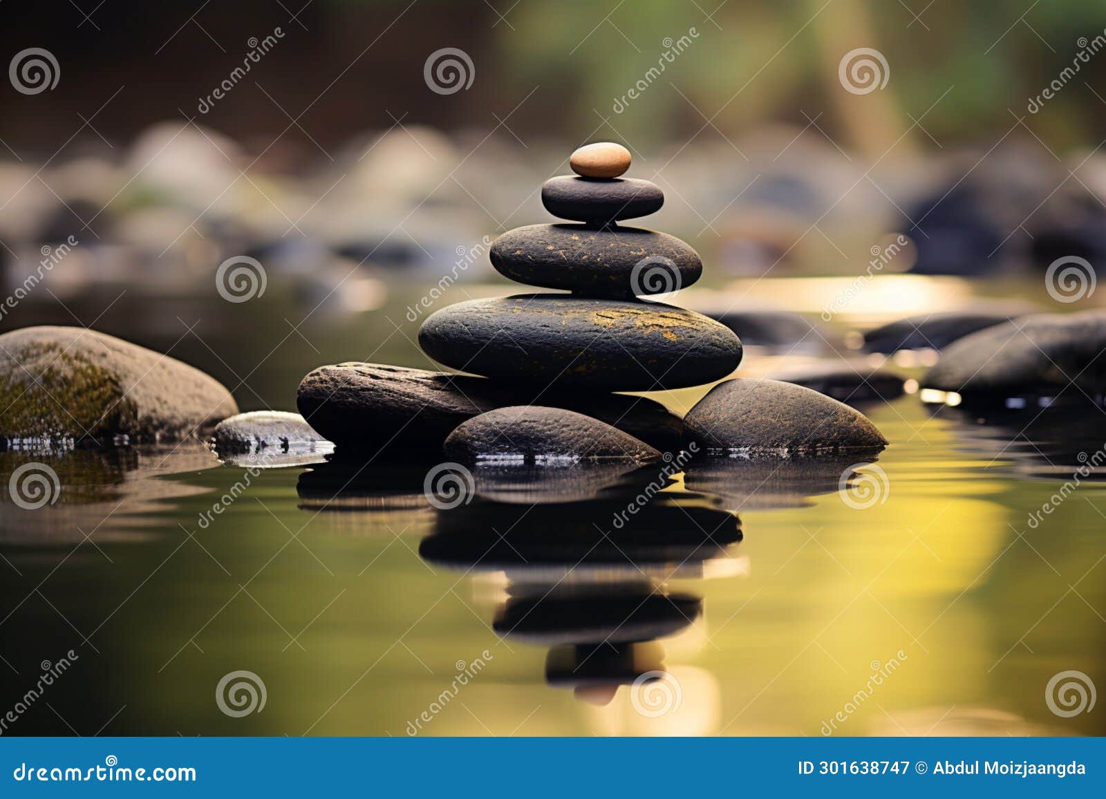 Zen Serenity, Basalt Stone Exudes Tranquility and Timeless Elegance Stock Illustration ...