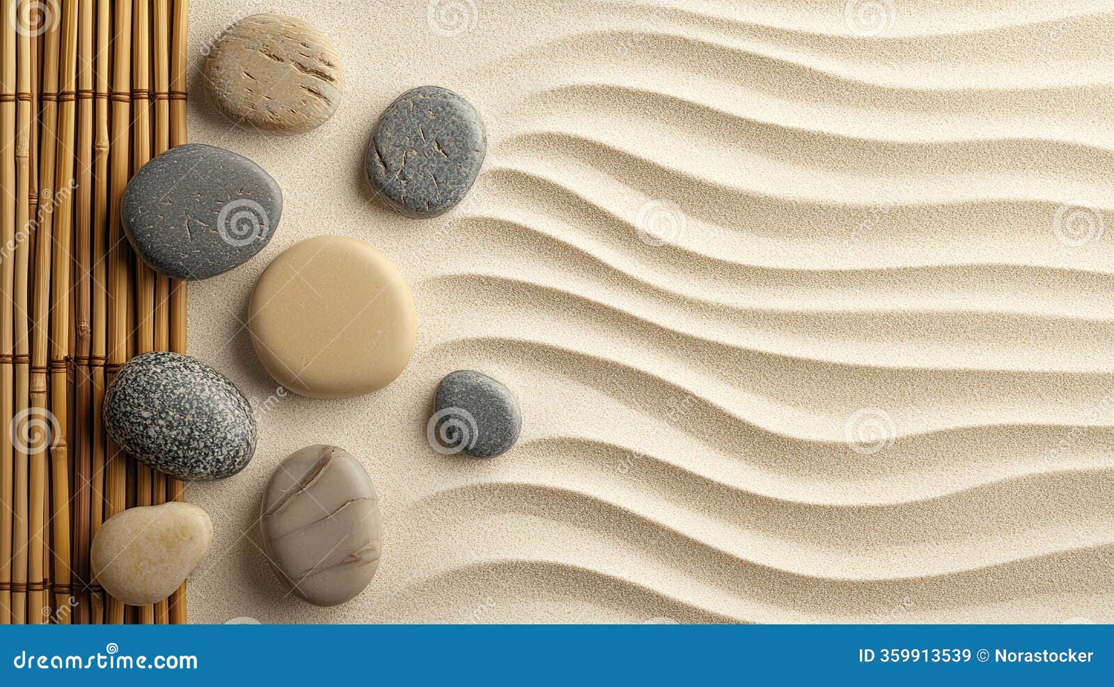 Zen Simplicity: a Bamboo-inspired Frame with Smooth River Stones on a ...