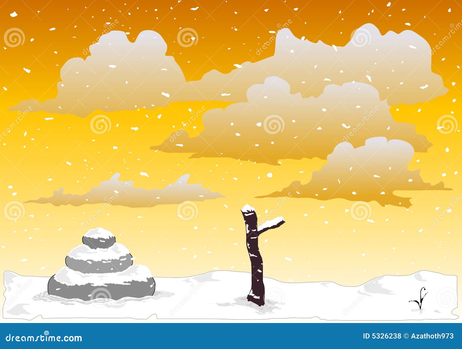 Zen Snow # 2, Vector Picture. Image: 5326238