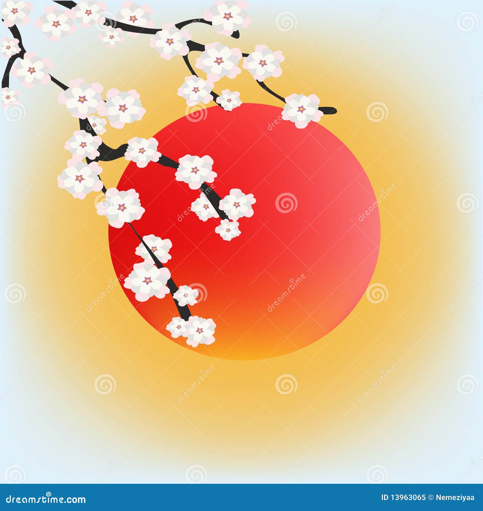 Zen spring. stock vector. Illustration of design, asia - 13963065
