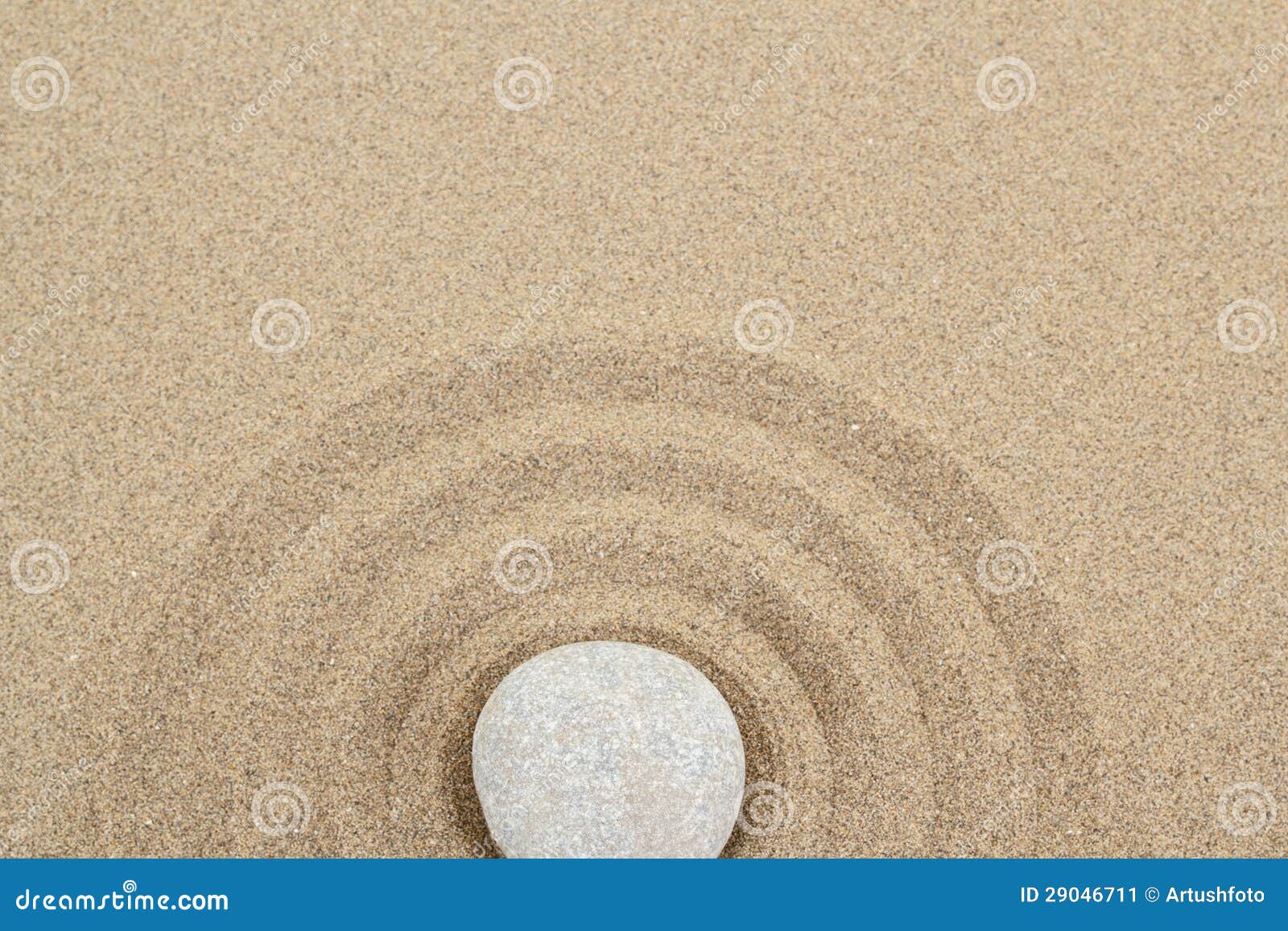 Zen Stone in Sand with Circles Stock Image - Image of group, peaceful ...