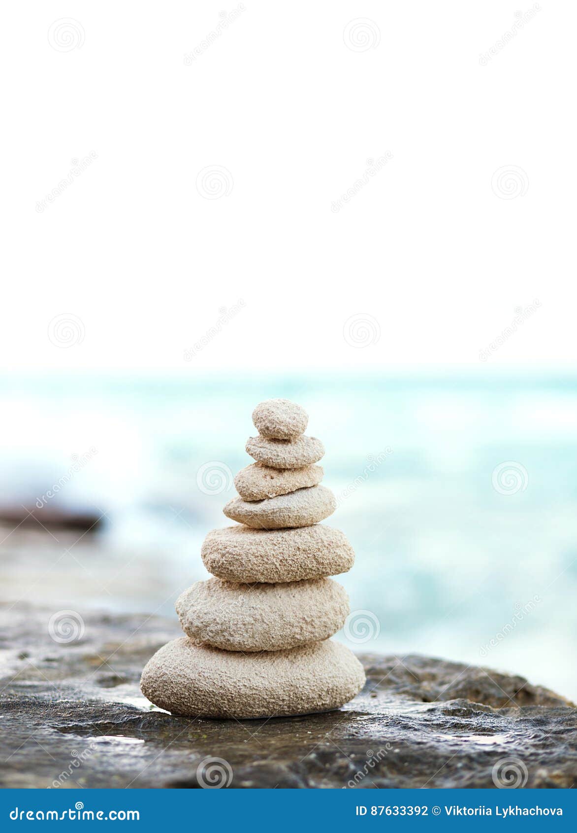 Zen Stones, Background the Ocean for the Perfect Meditation Stock Photo ...