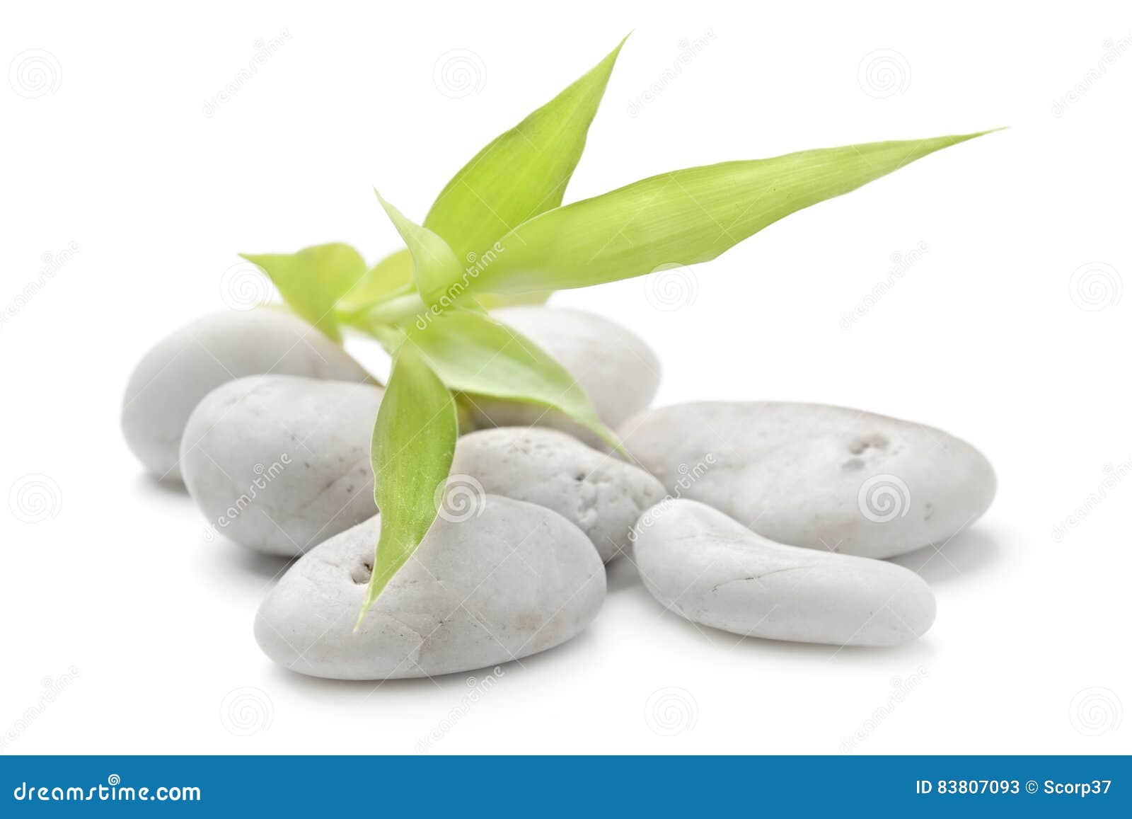 Zen Stones and Bamboo on the White Stock Image - Image of heap, balance ...