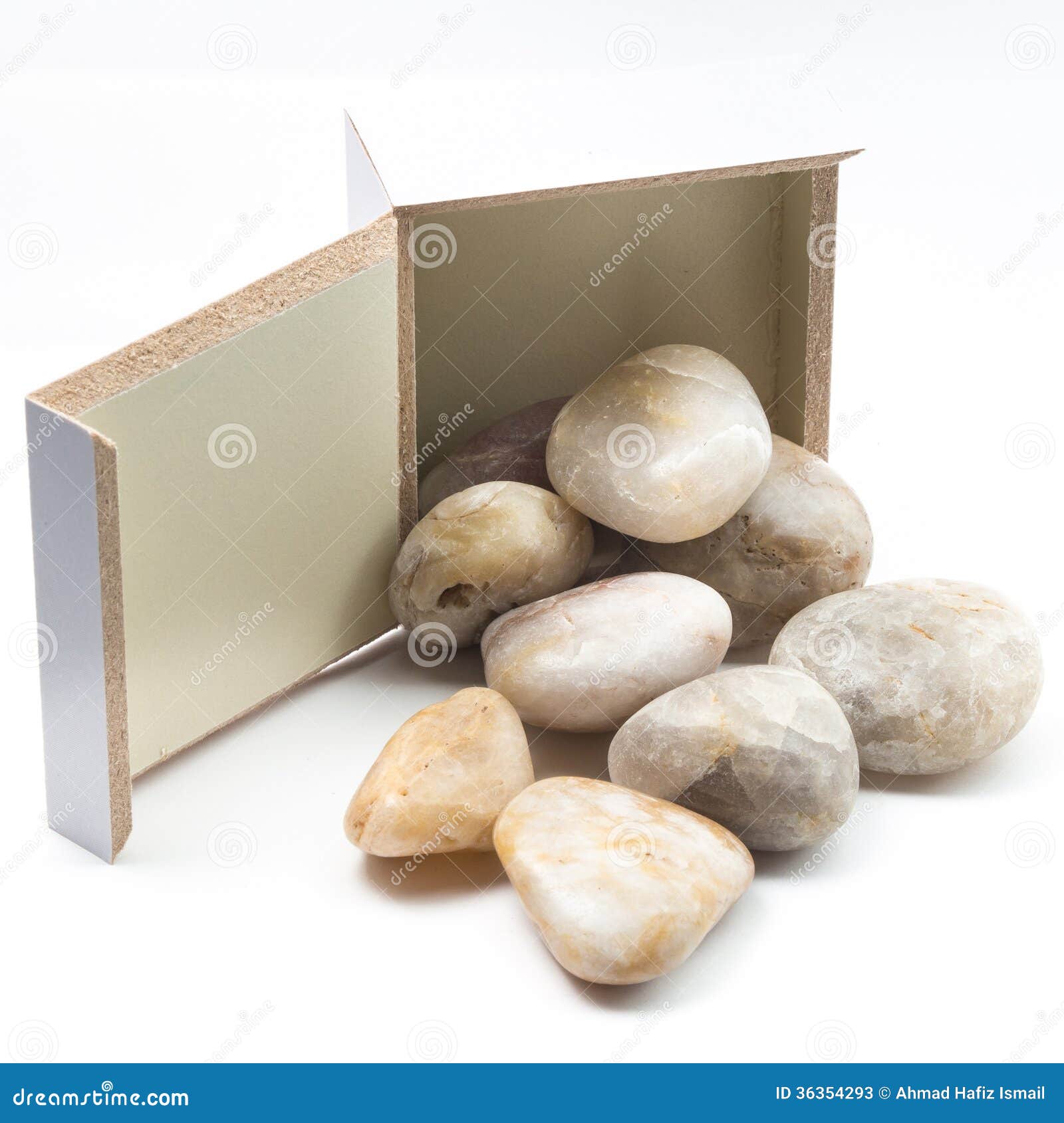 Zen Stones in a Box on a White Background Stock Image - Image of ...