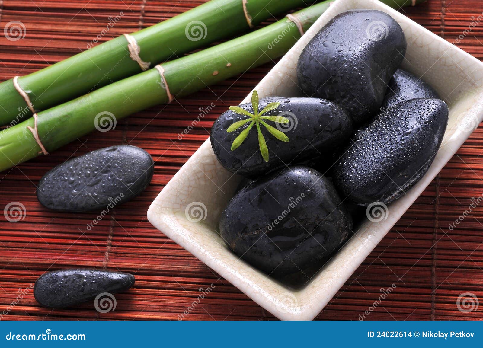 Zen Stones and Green Bamboo Stock Photo - Image of black, drop: 24022614