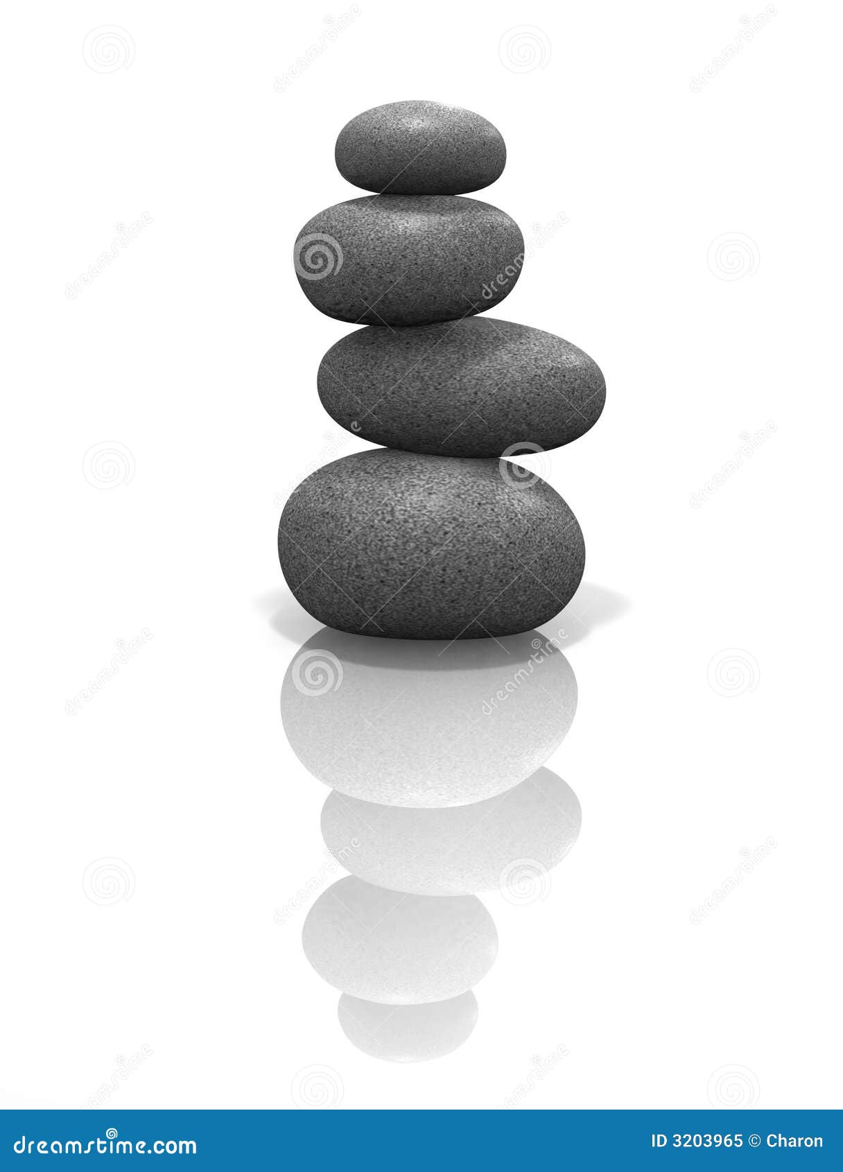 Zen Stones Stacked, Balanced & Isolated Stock Illustration ...