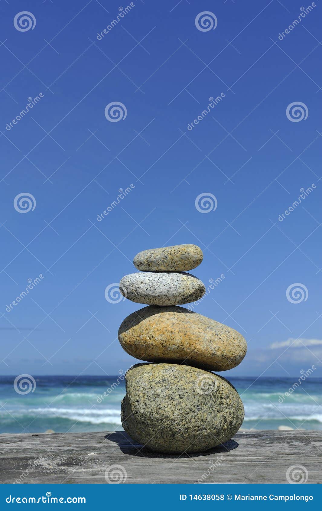 Zen Stones Stacked at Beach Copy Space Stock Photo - Image of ...
