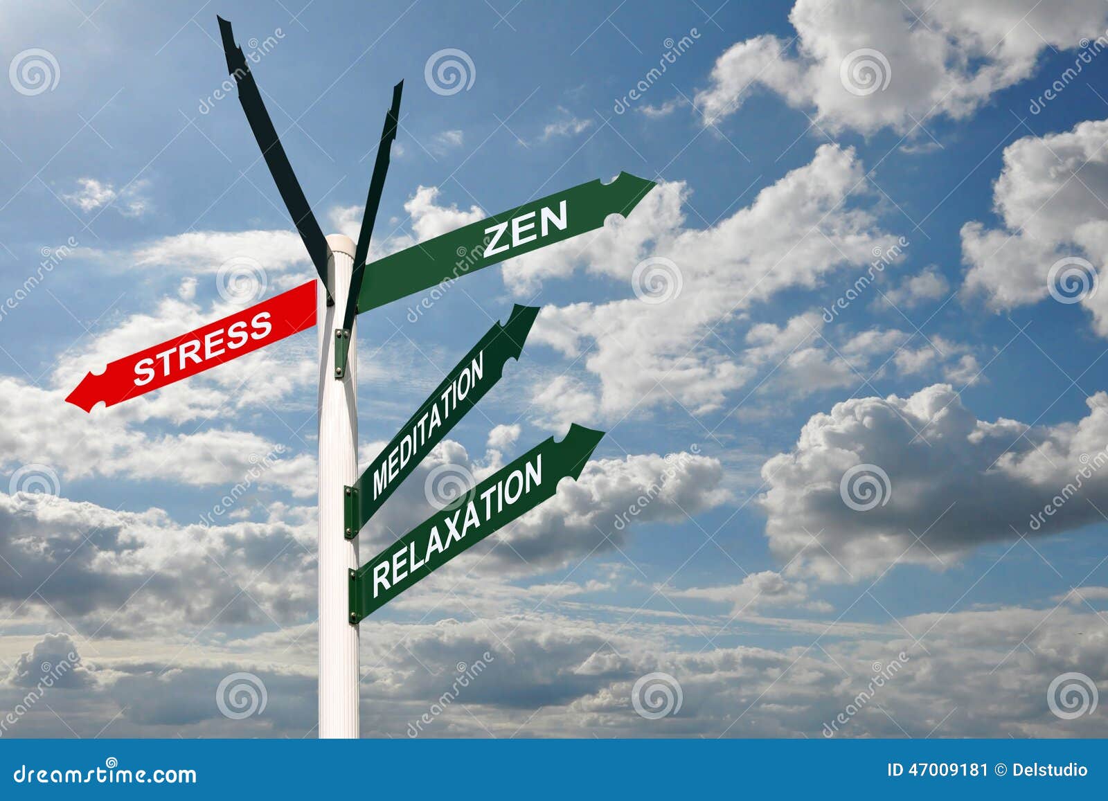 Zen stress direction signs stock image. Image of concept - 47009181