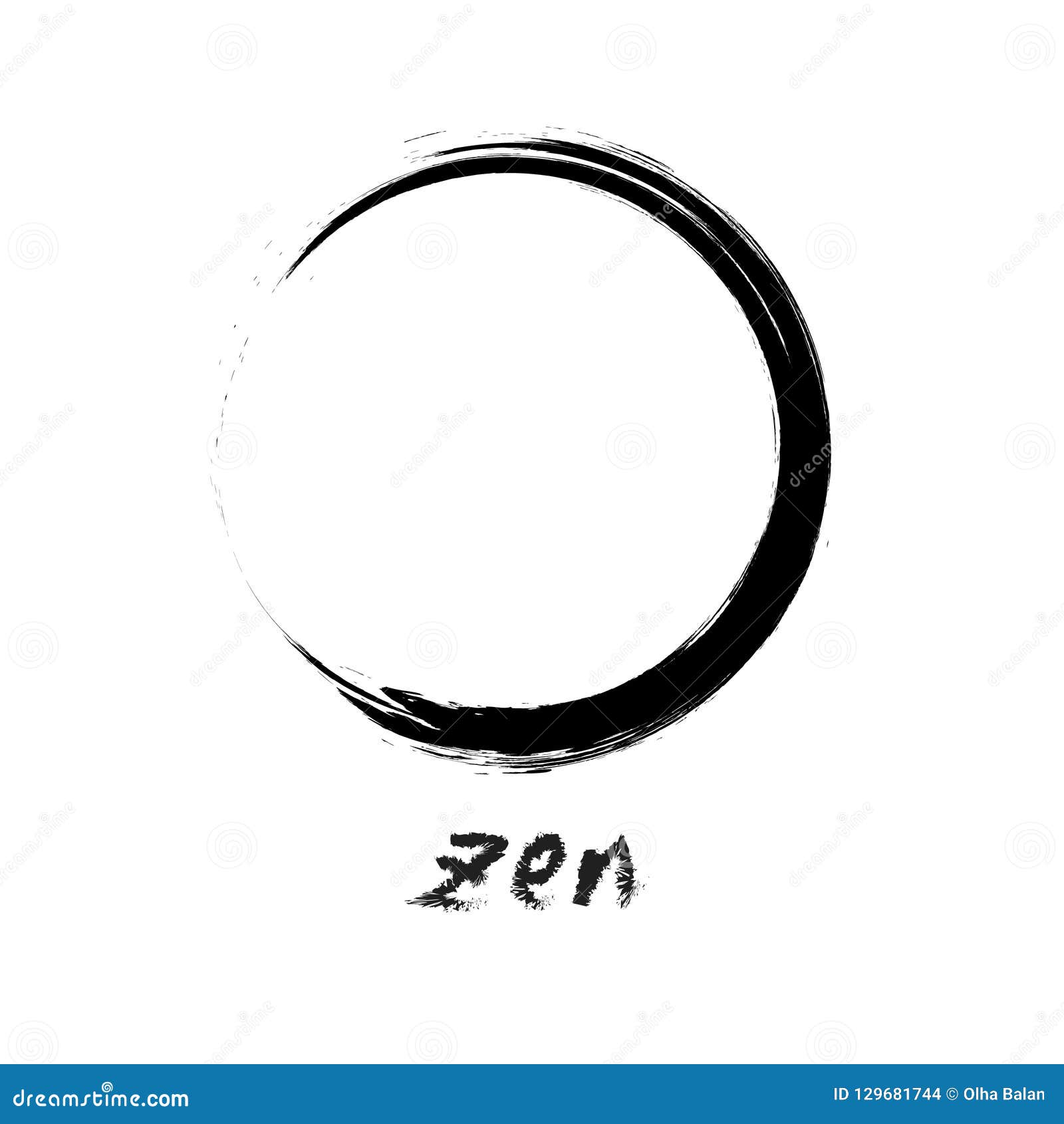 Zen Symbolic Circle ilustración del vector. Ilustración de chino ...