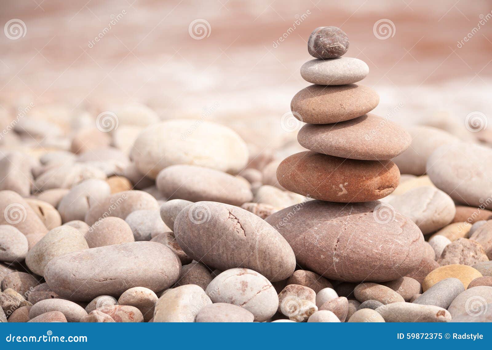 Stacked Zen Pebbles Horizontal Right Stock Image - Image of meditation ...