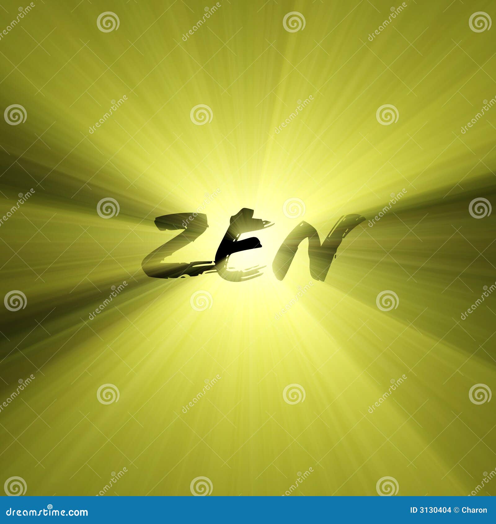 Zen word sun light flare stock illustration. Illustration of cutout ...