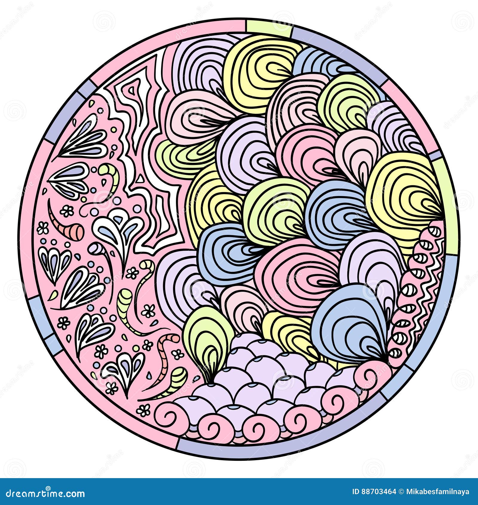 Zendala Art de Zentangle illustration de vecteur. Illustration du ...