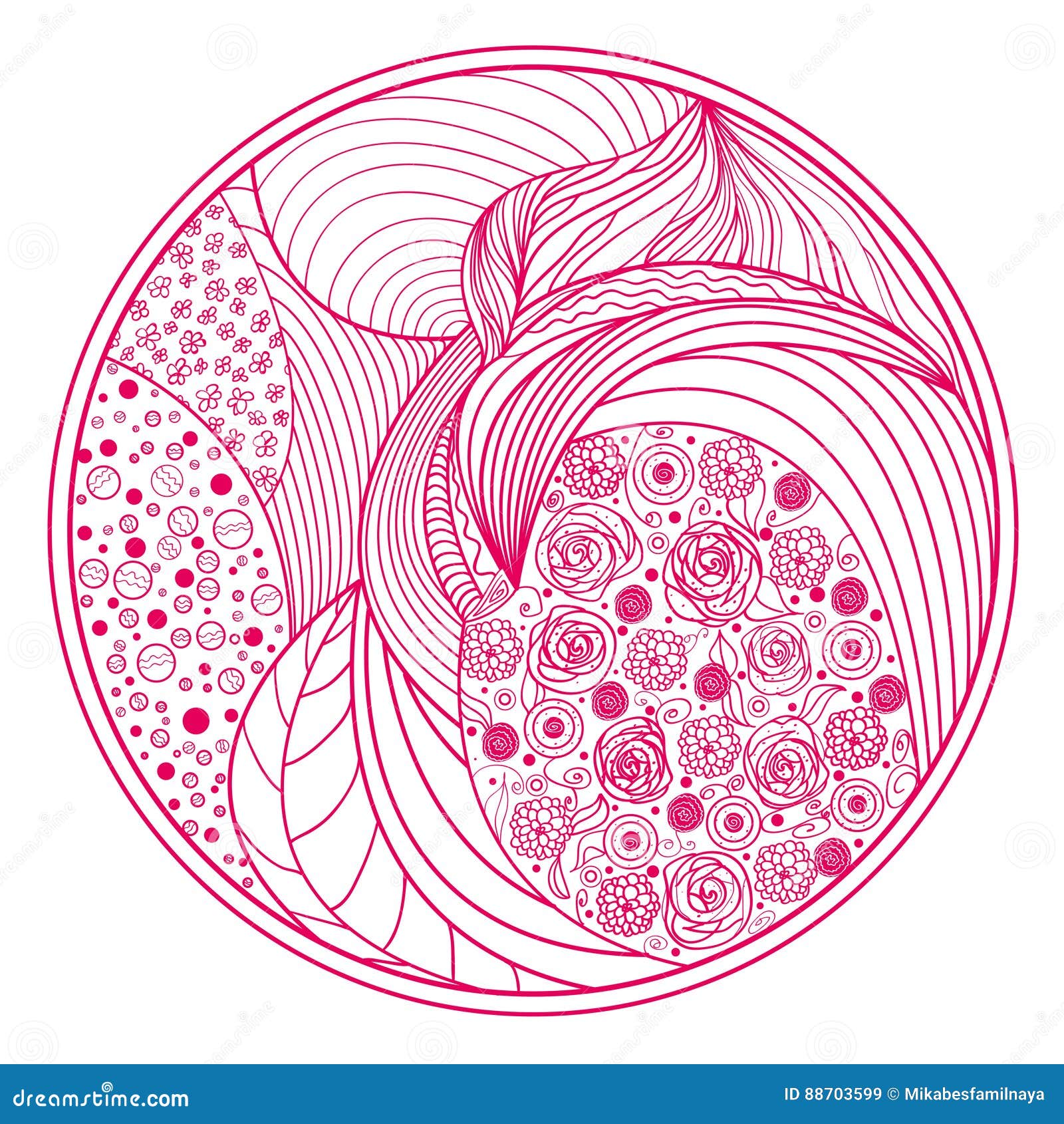 Zendala Art de Zentangle illustration de vecteur. Illustration du ...