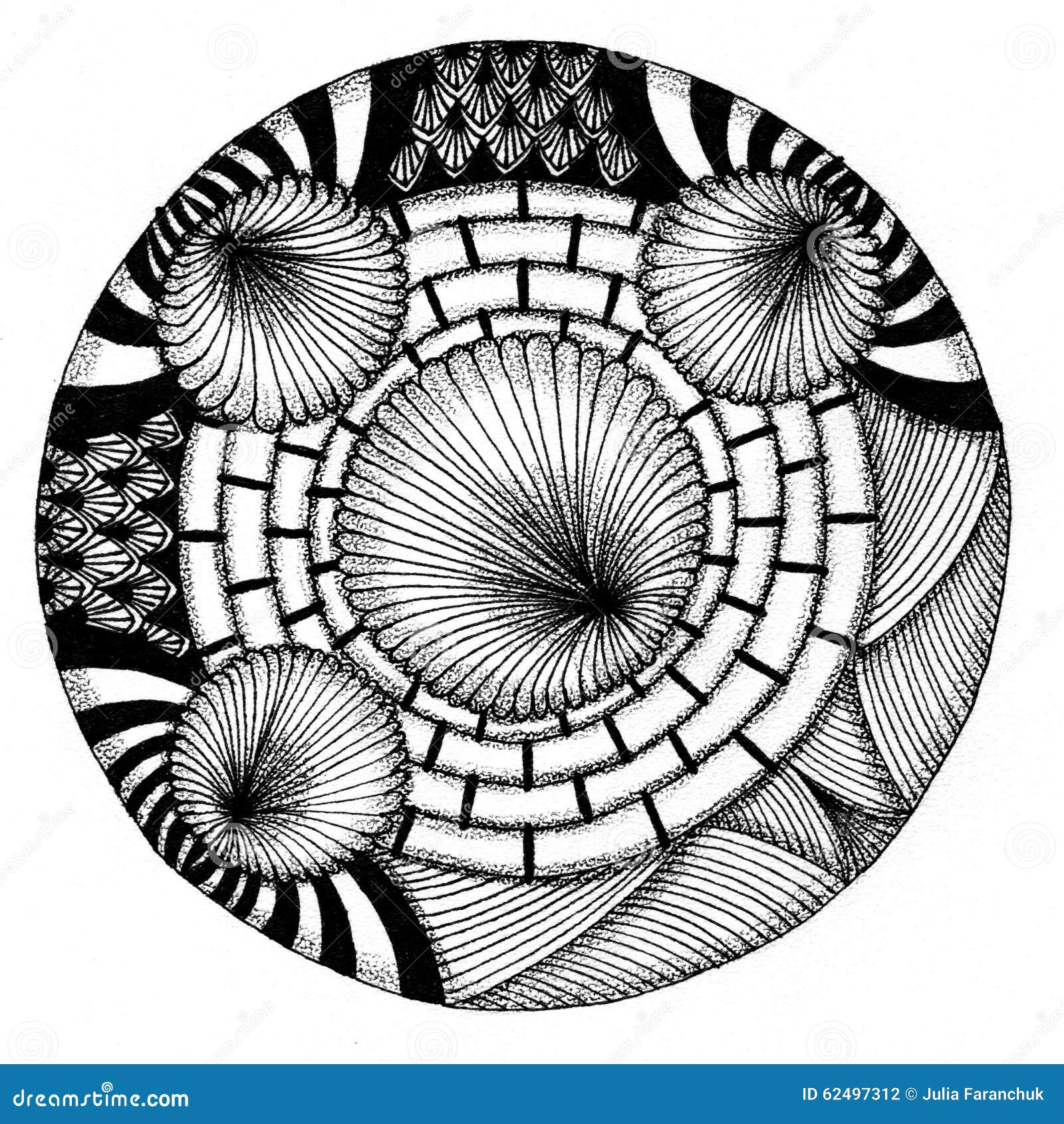 Zendala - Mandala De Zentangle Illustration Stock - Illustration du ...