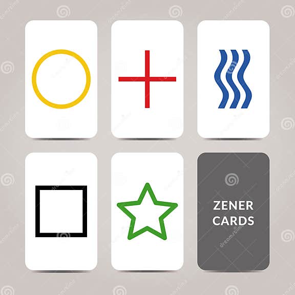Zener Cards Deck - 5 Elements Vector Illustration - Tool Method for ...