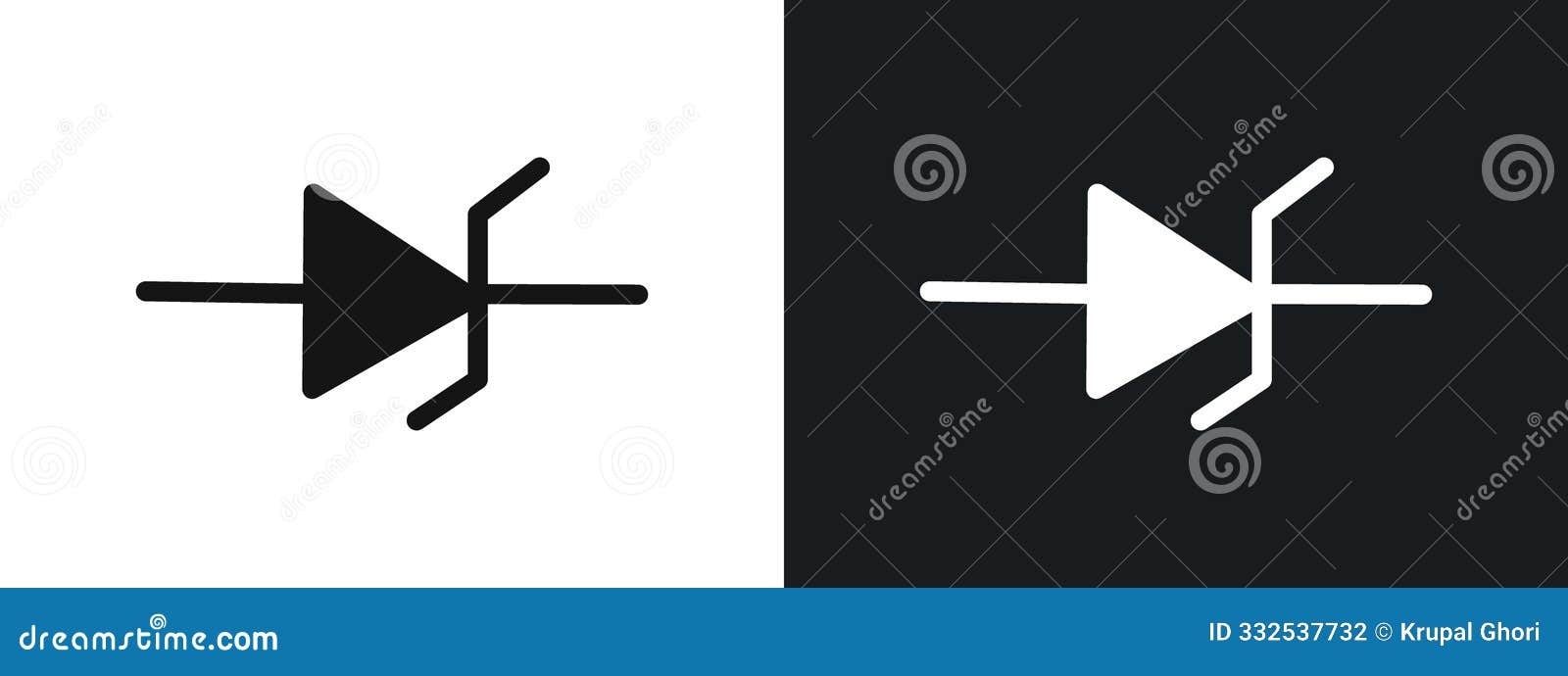 Zener Diode Icon Linear Graphics Set Vector in Black Stock Illustration ...