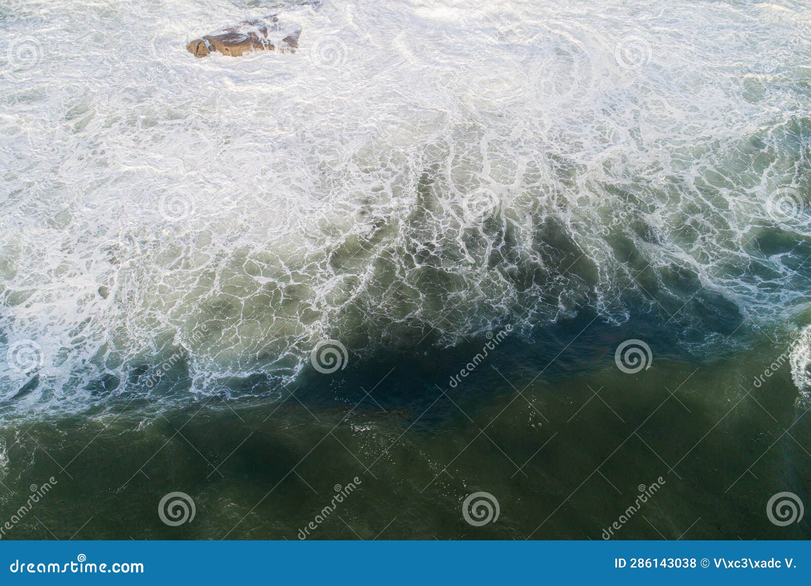 Zenithal View of Waves on a Rocky Coastline Stock Photo - Image of ...