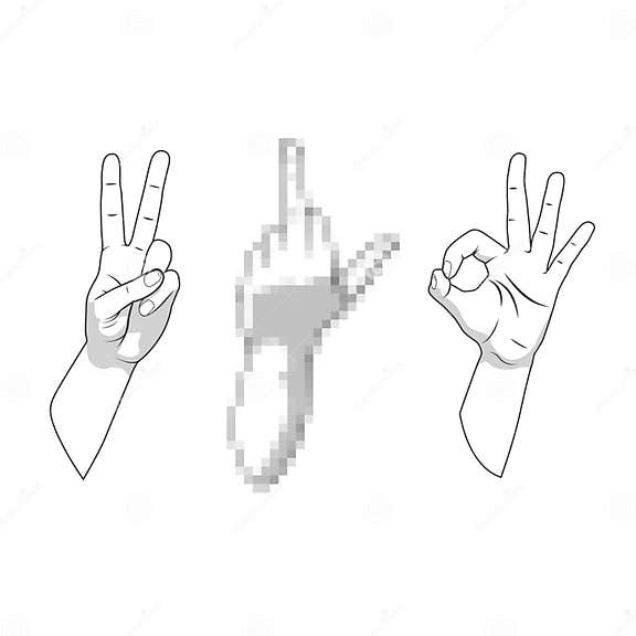 Zensierte Verbotene Offensive Handzeichen Vektor Abbildung ...