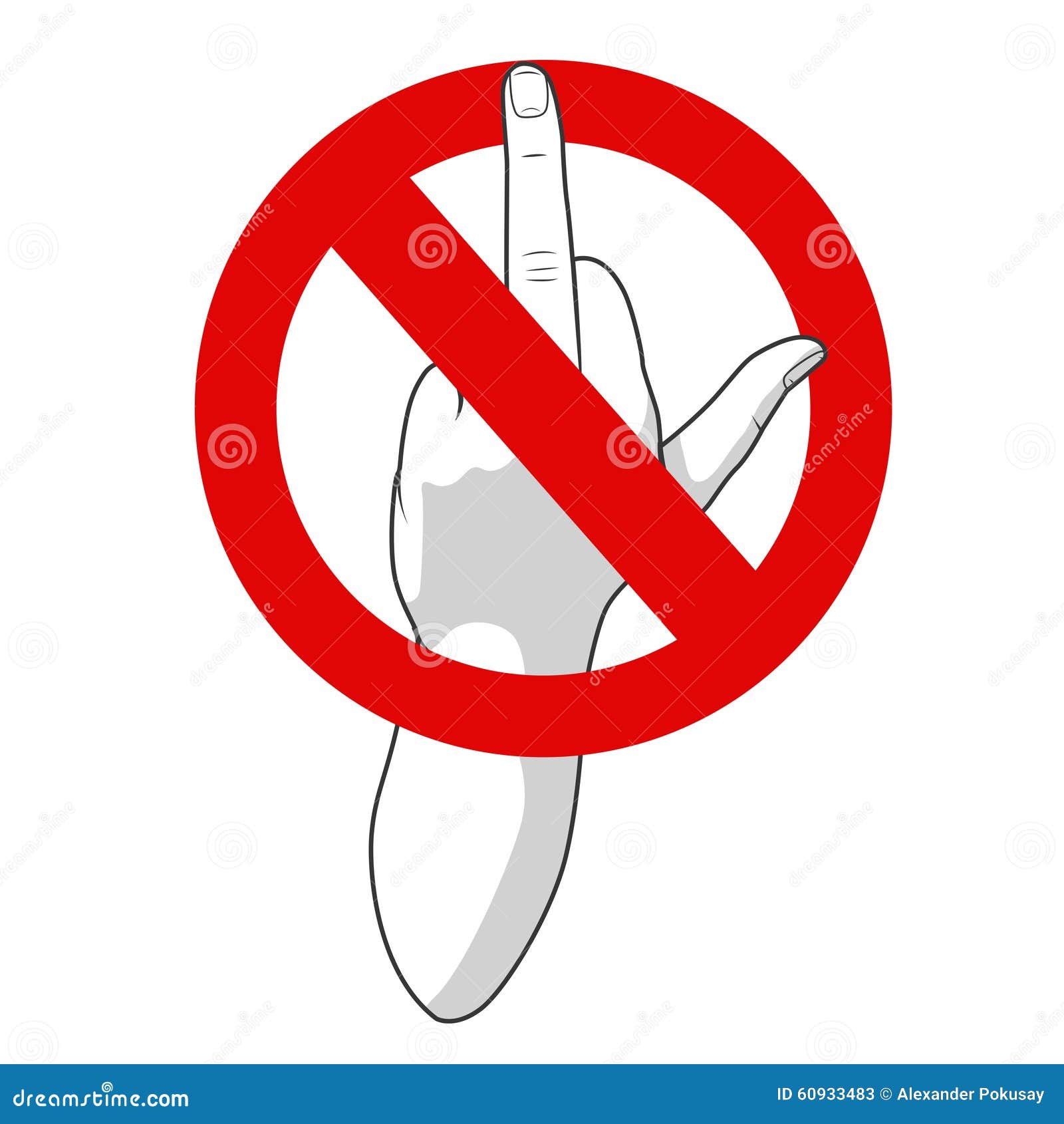 Zensiertes Verbotenes Offensives Handzeichen Vektor Abbildung ...