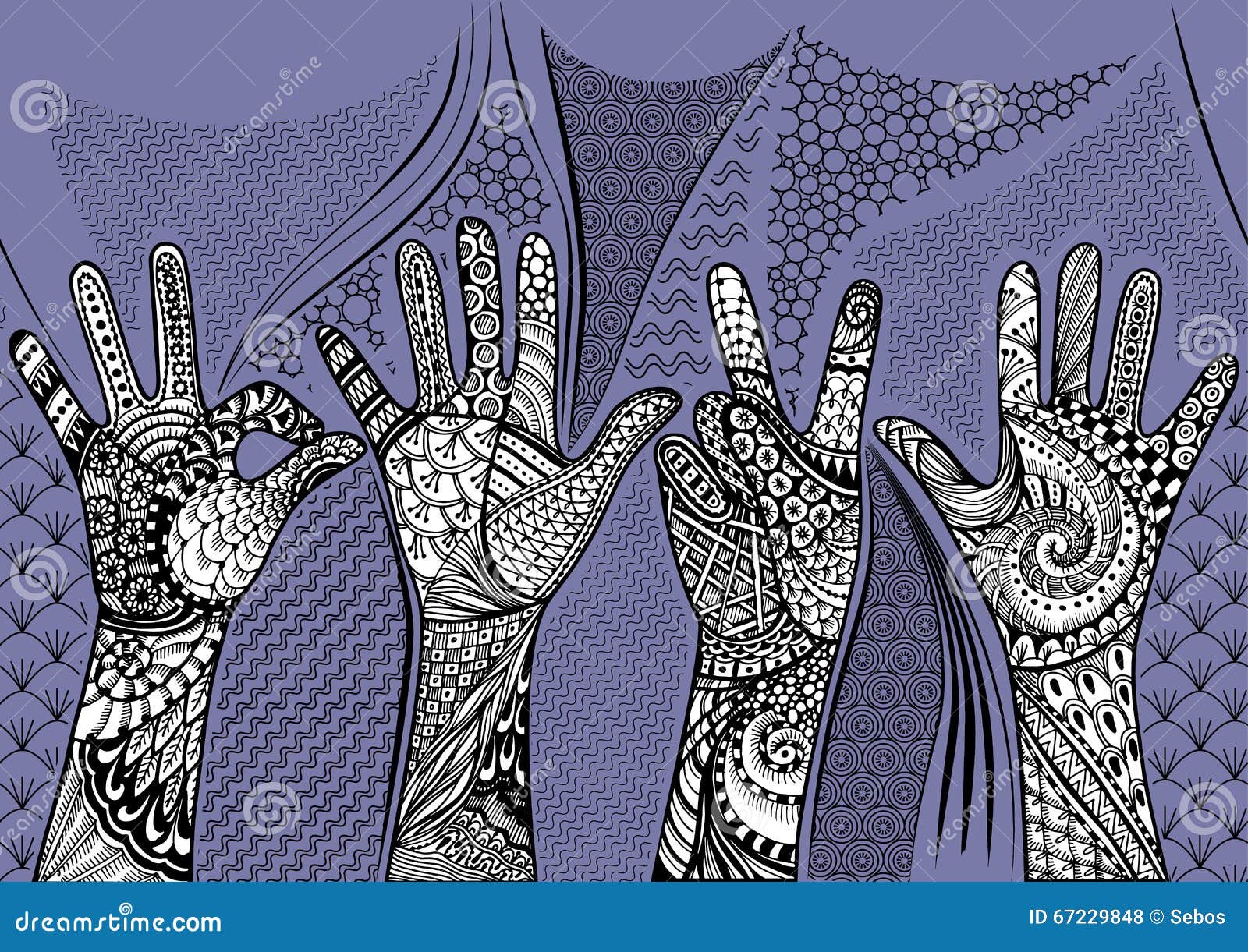 Set Of Gestures. Hands Symbols (signals) Collection. Cartoon Style ...