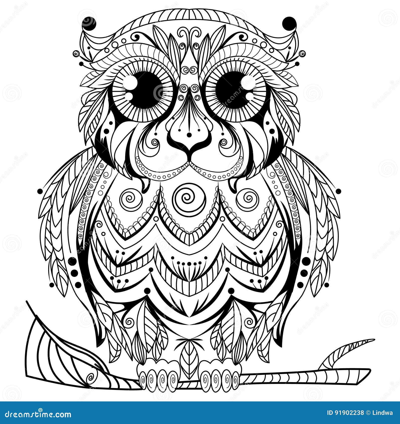 Zentangle Abstract Owl Design Stock Vector - Illustration of book, cute ...