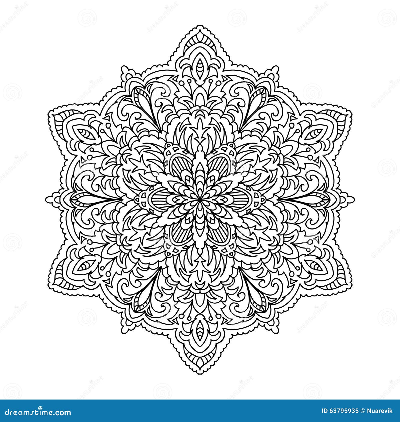 Zentangle Abstrato Da Mandala Ilustração Stock - Ilustração de preto ...