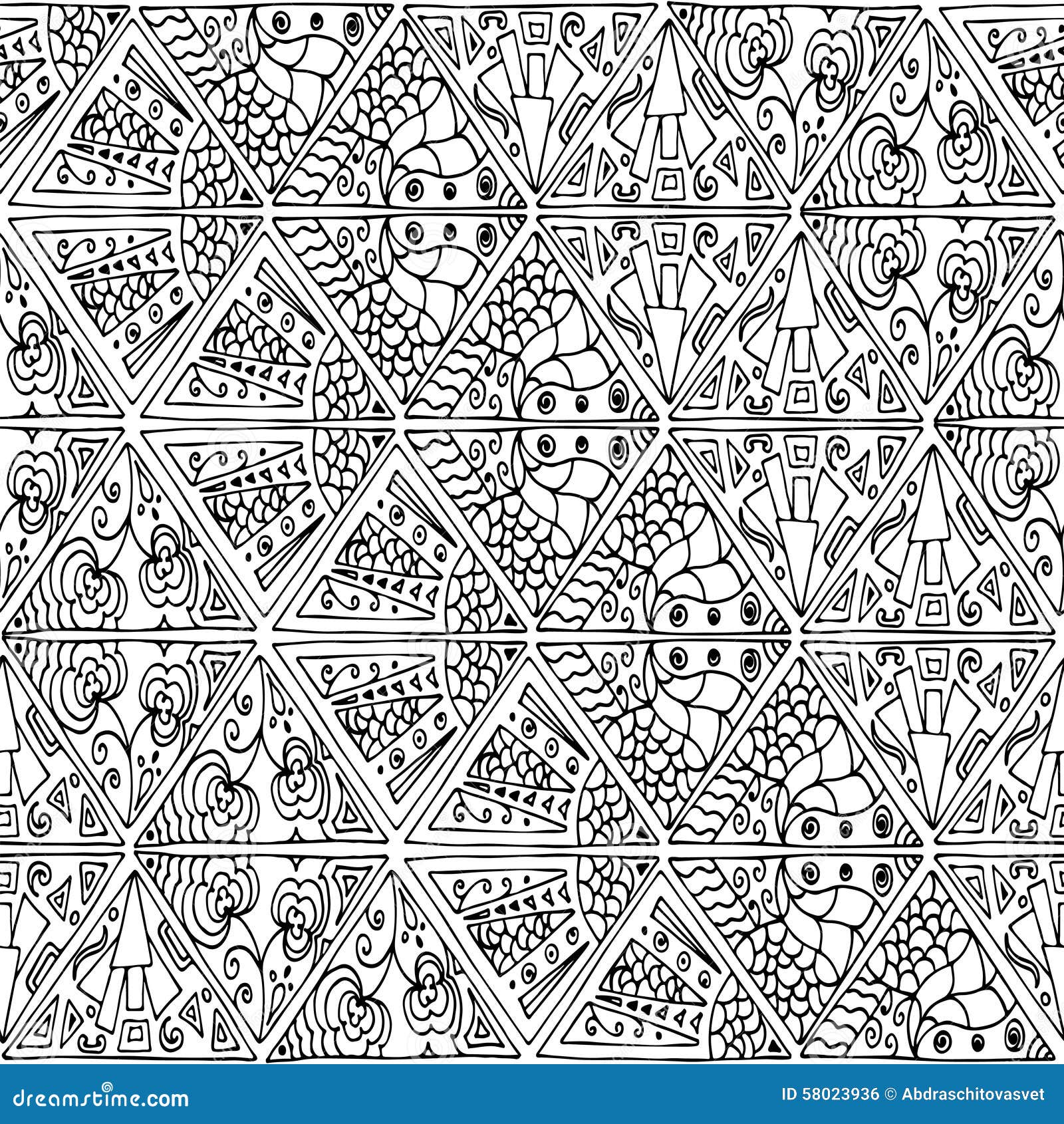 Zentangle 2 de triangles illustration de vecteur. Illustration du tissu ...