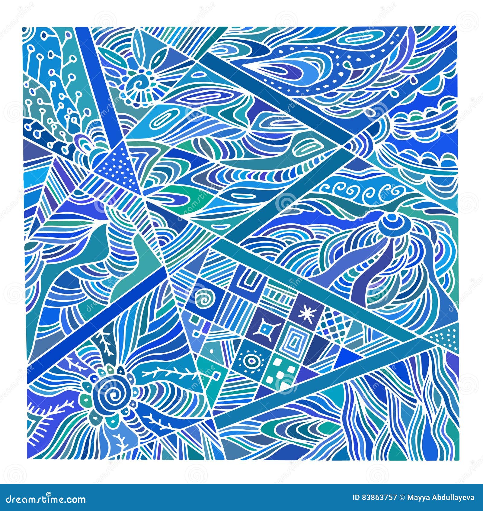 Zentangle with Decorative Abstract Background. Stock Vector ...