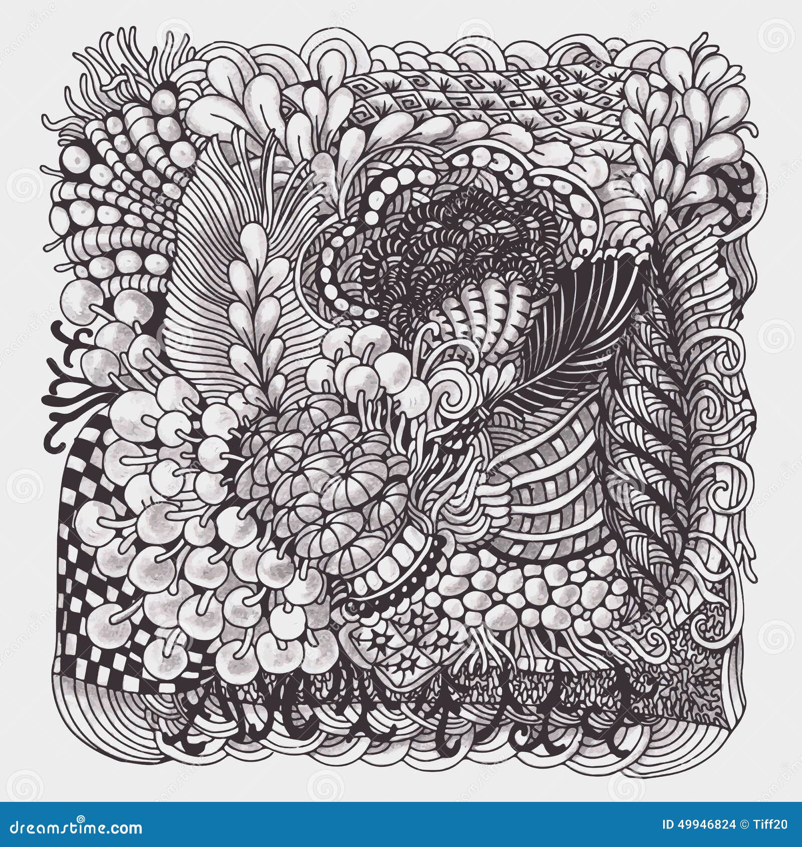 Zentangle stock vector. Illustration of outline, black - 49946824