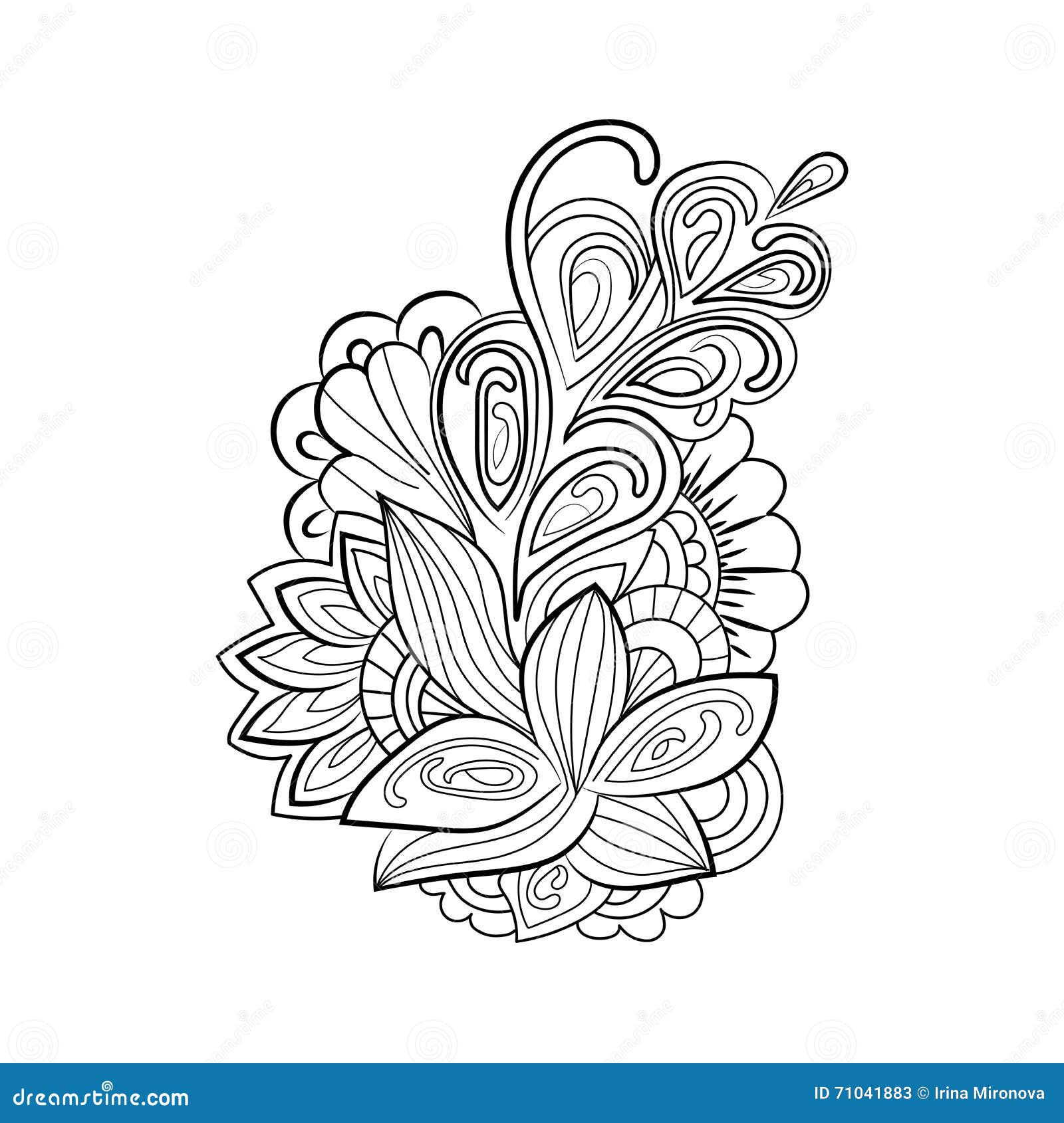 Zentangle floral pattern stock vector. Illustration of lined - 71041883