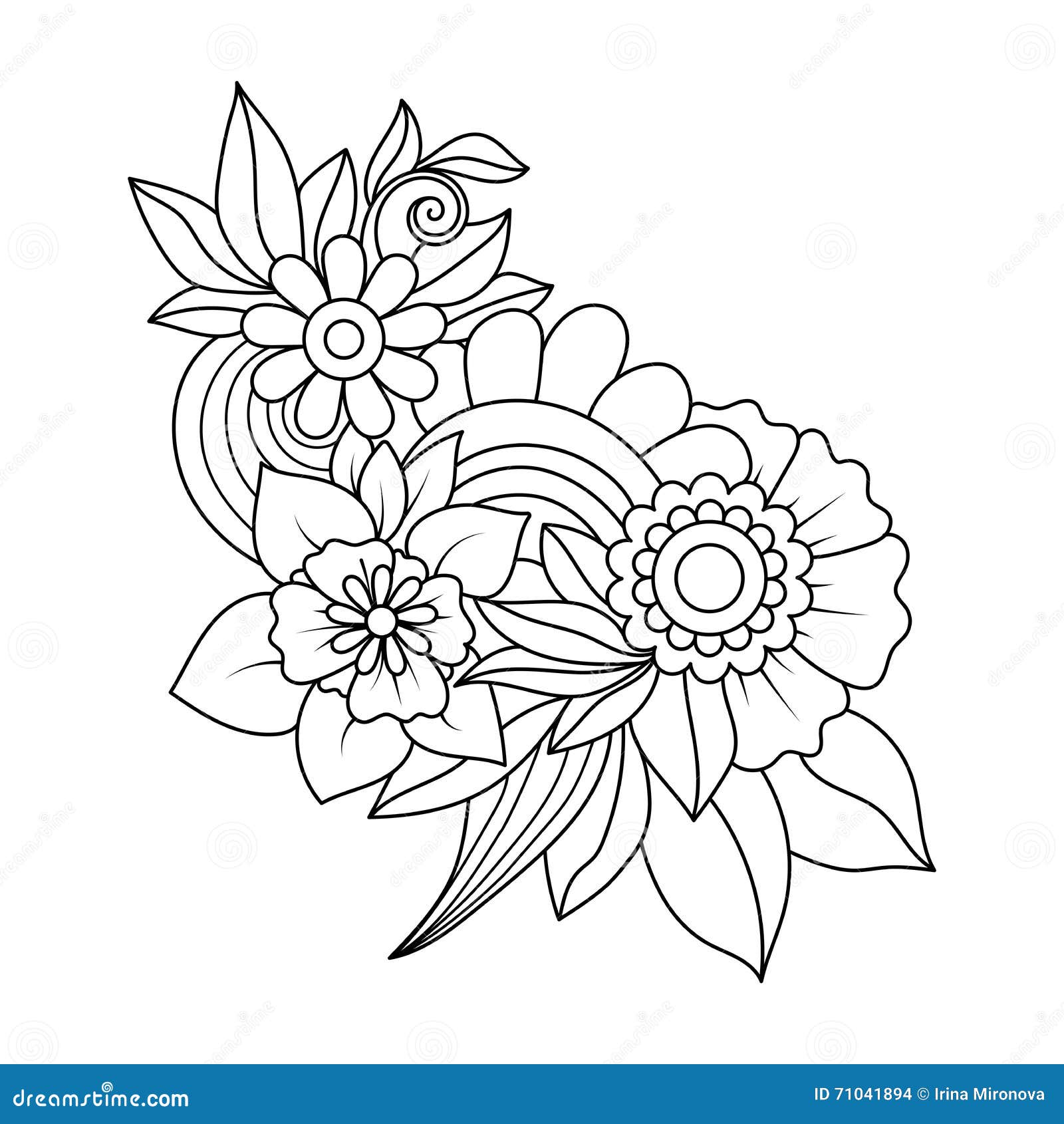 Zentangle floral pattern. stock vector. Illustration of creative - 71041894