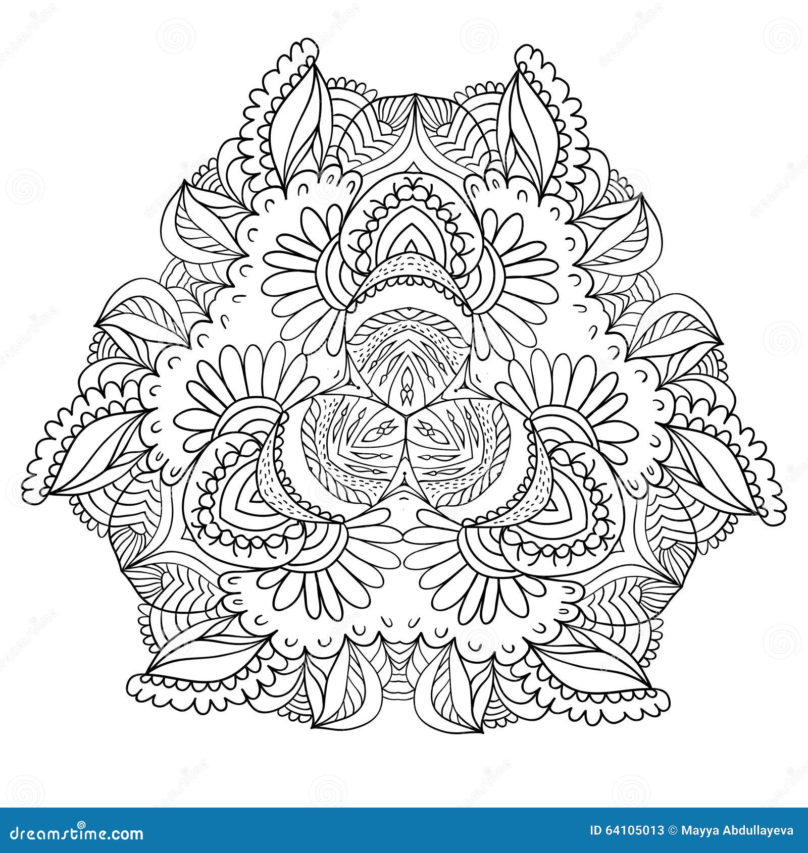 Zentangle Flower, Pattern, Freehand, Vector, Illustration ...