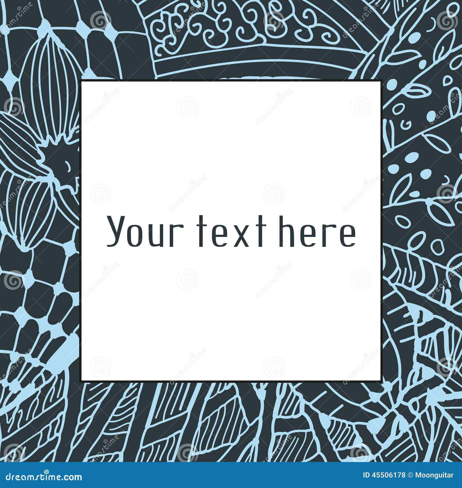 Zentangle frame stock vector. Illustration of blossom - 45506178