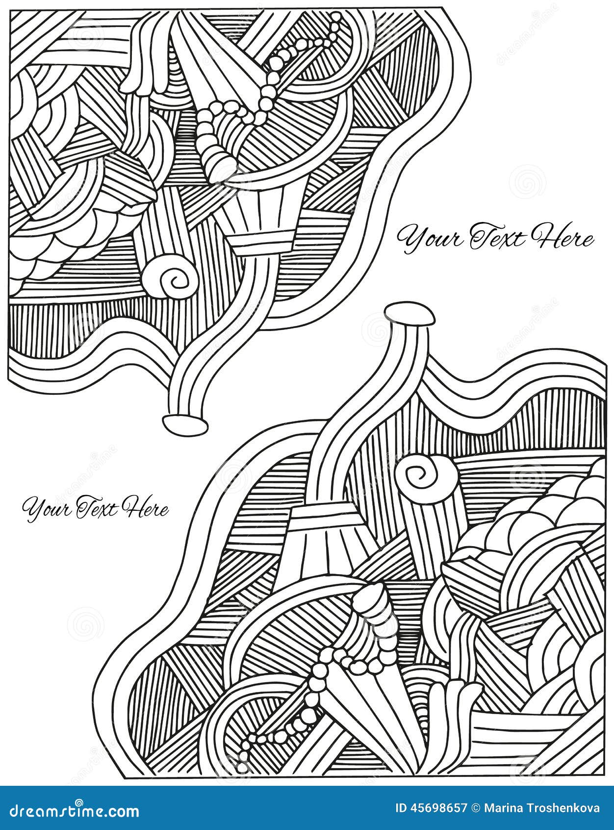 Zentangle frame hand drawn stock vector. Illustration of doodle - 45698657