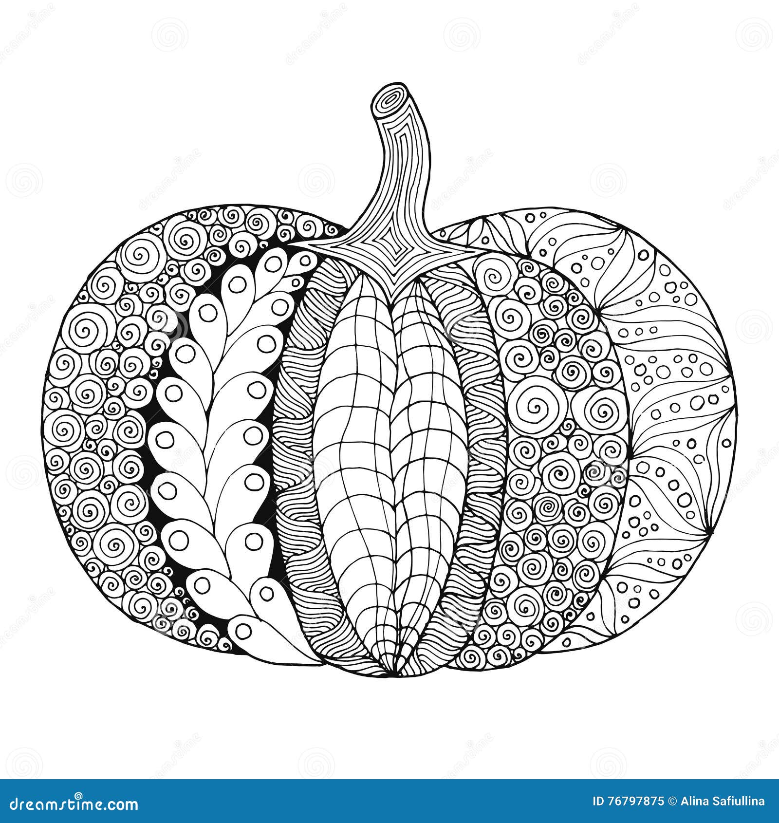 Zentangle Gestileerde Pompoen Vector Illustratie - Illustration of ...