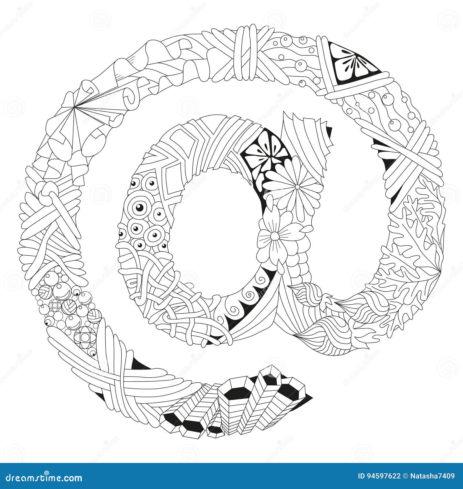 Zentangle Ha Stilizzato Il Segno @ Illustrazione Vettoriale ...