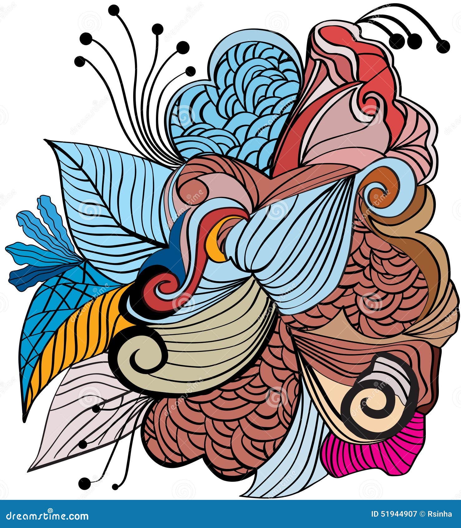 Zentangle Hand Drawn Design Stock Vector - Illustration of folk, modern ...