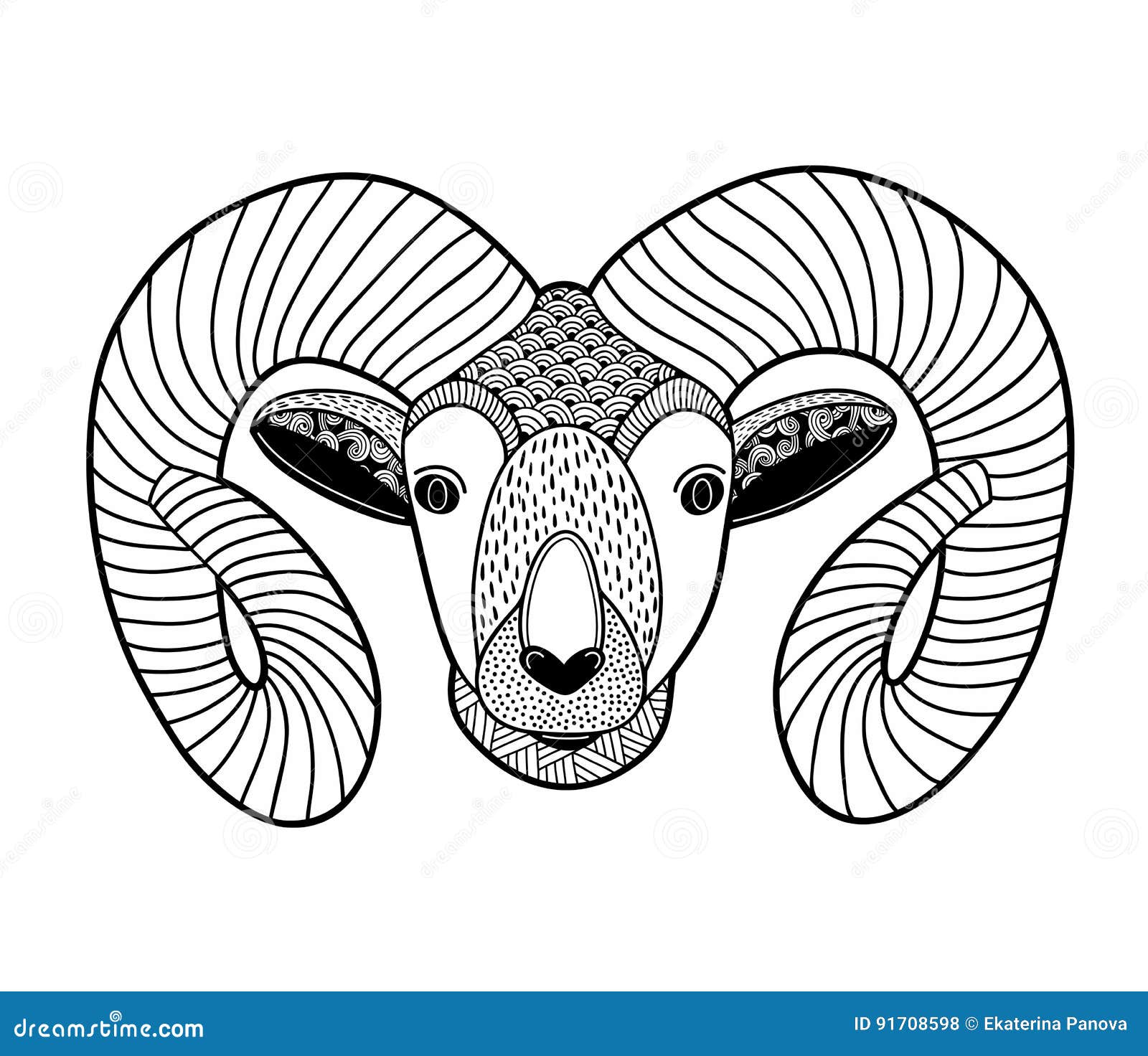 Zentangle Of Head Fox Realistic Drawing Vector Illustration ...