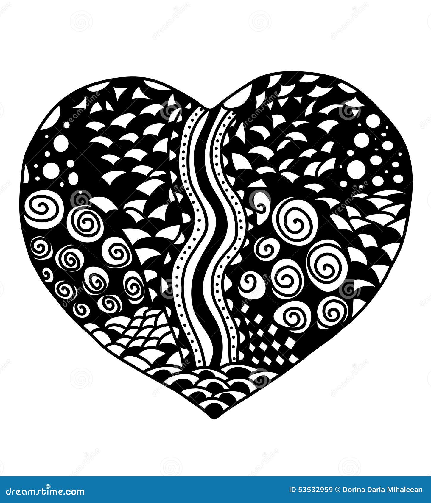 Zentangle heart stock vector. Illustration of arts, love - 53532959