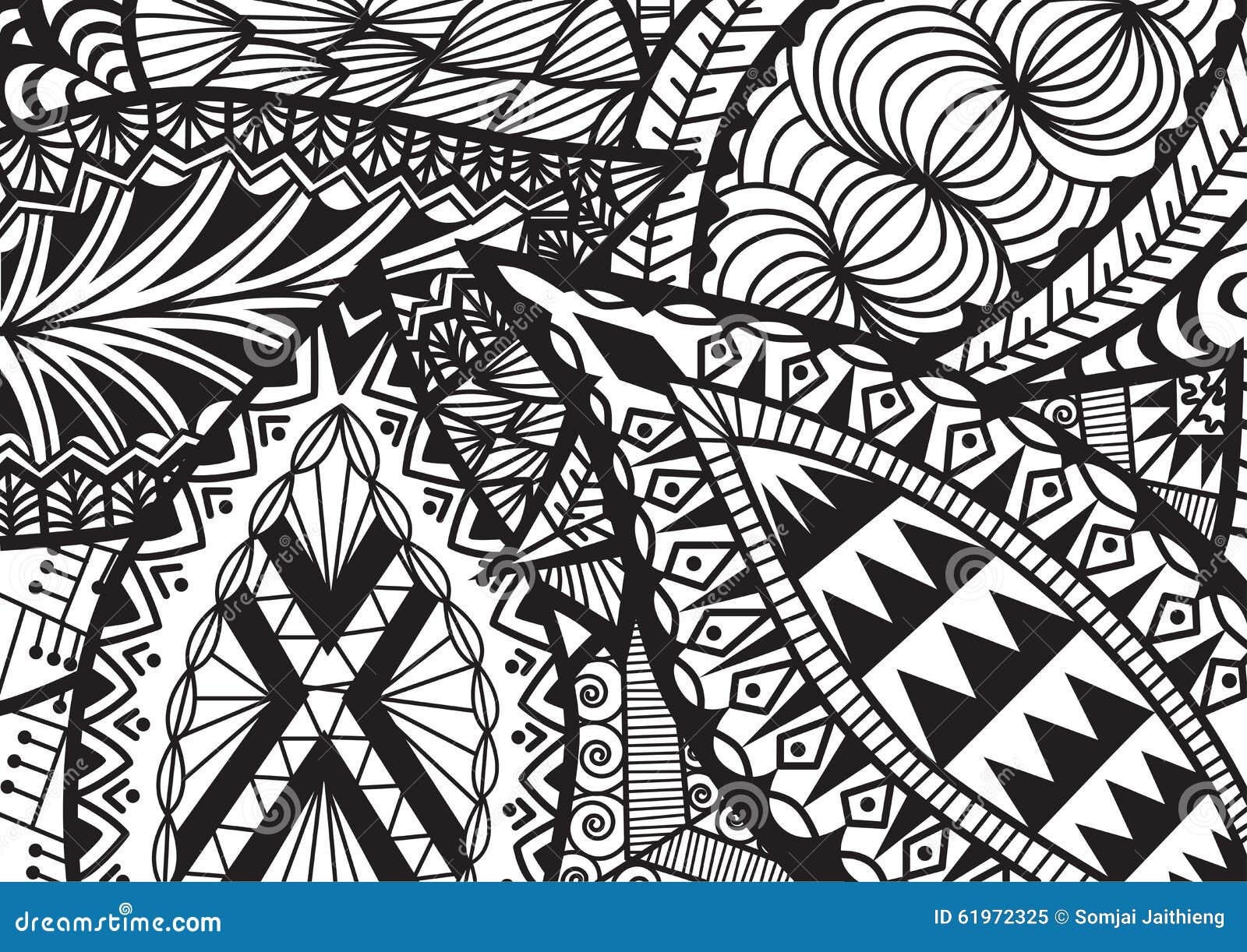 Zentangle leaves stock illustration. Illustration of border - 61972325