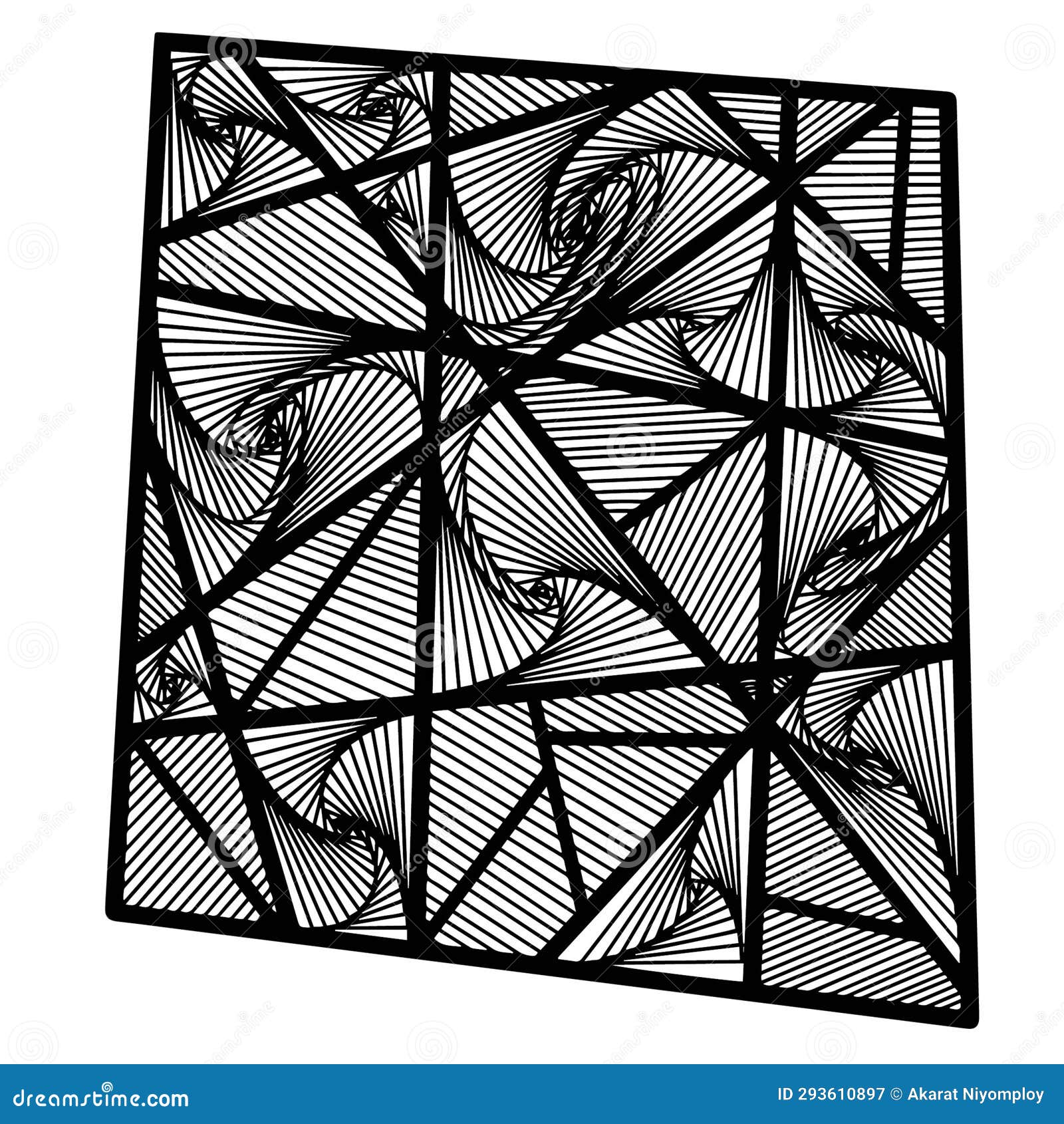 Zentangle Pattern in Square Shape Stock Vector - Illustration of style ...
