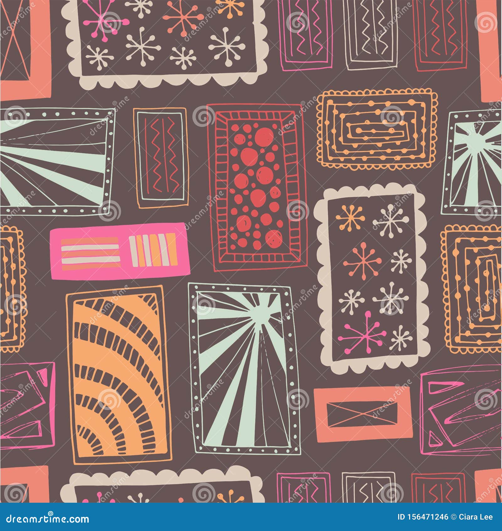 ZENTANGLE RECTANGLE FUN stock vector. Illustration of surfacepattern ...