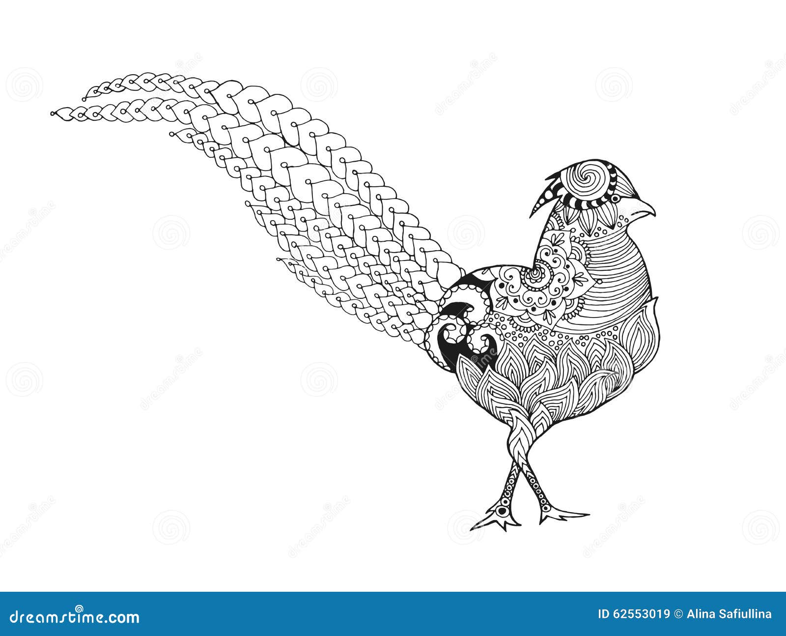 Zentangle Stilisierte Fasan Vektor Abbildung - Illustration von ...