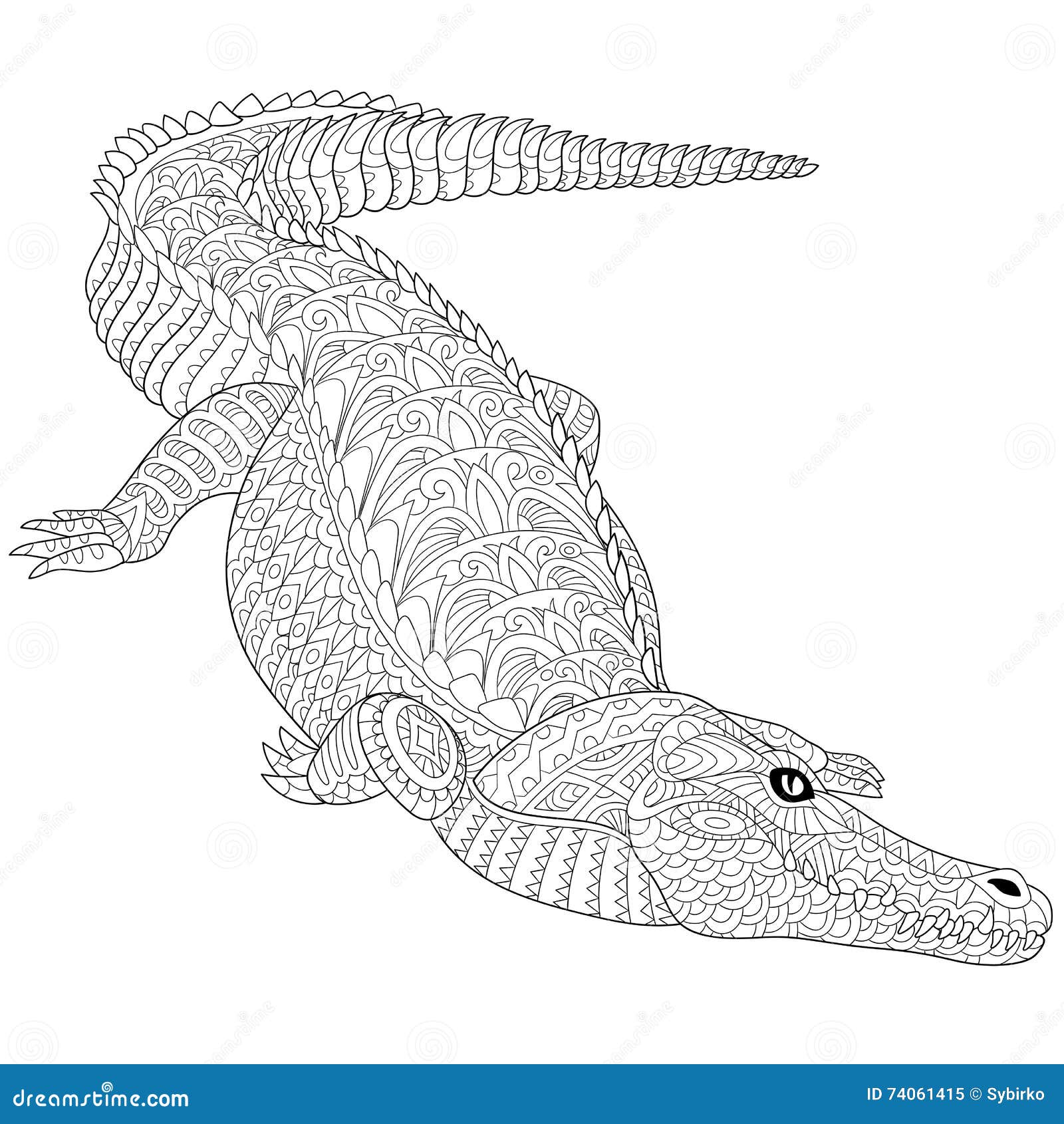 Zentangle Stilisierte Krokodil (Alligator) Vektor Abbildung ...