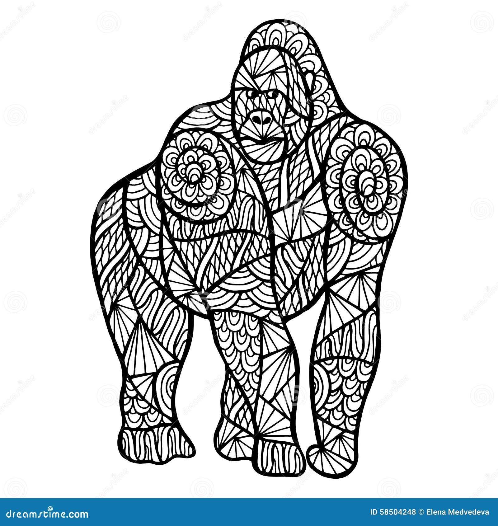 Zentangle Stilizzato Della Scimmia Illustrazione Vettoriale ...