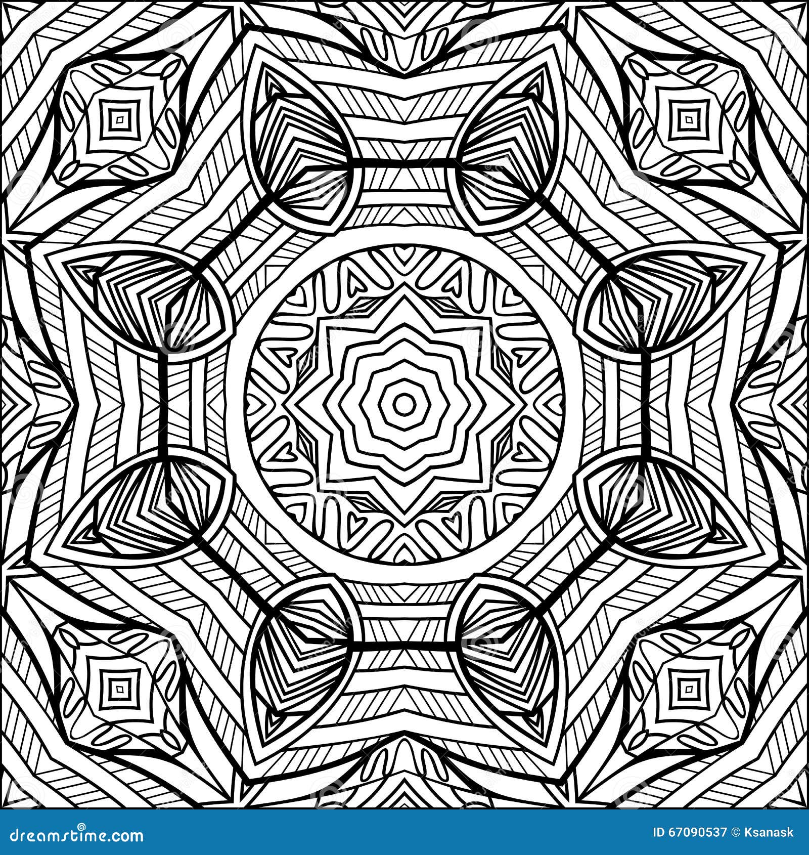 Zentangle Style Black and White Ornament Stock Vector - Illustration of ...