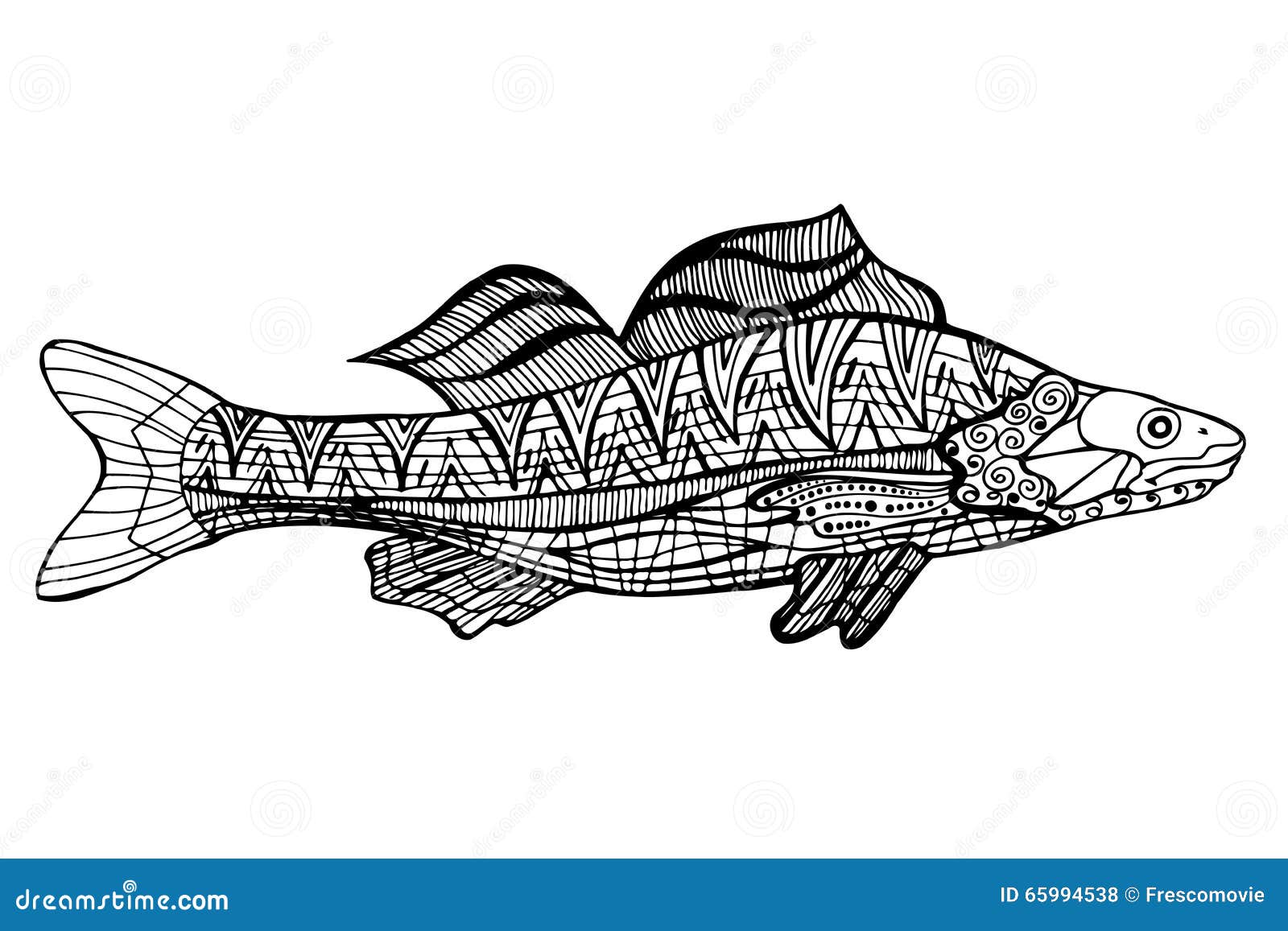 Zentangle Style Fish Vector Stock Vector - Illustration of flower ...