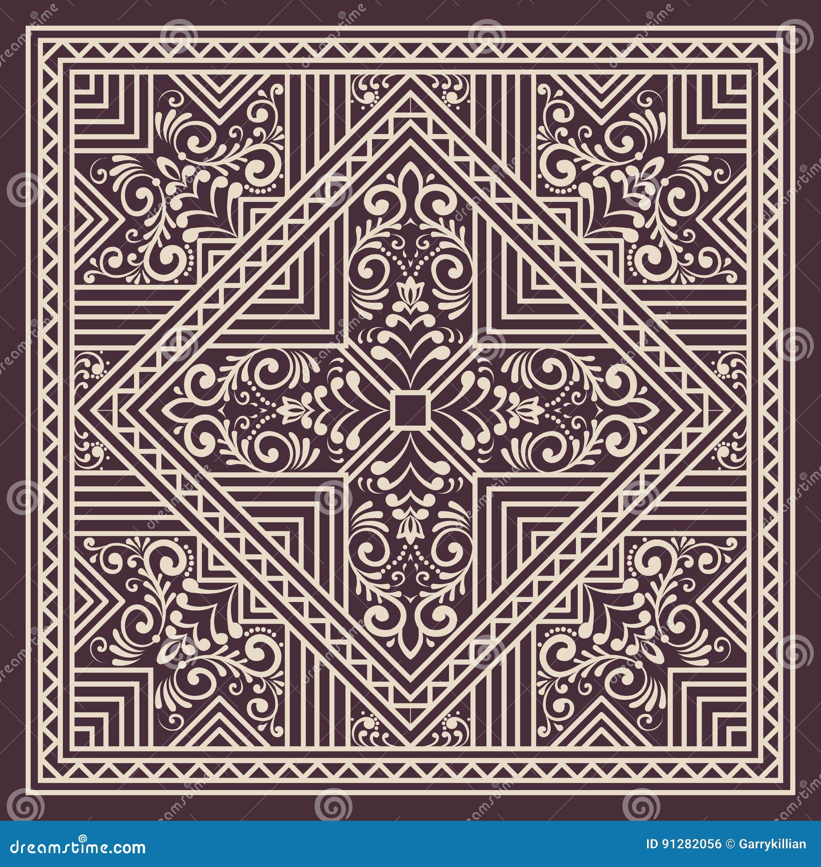 Zentangle Styled Geometric Ornament Pattern Element. Orient Traditional ...