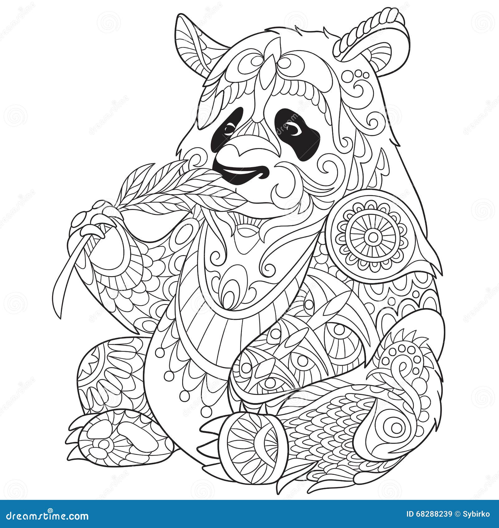 Zentangle a Stylisé Le Panda Illustration de Vecteur - Illustration du ...
